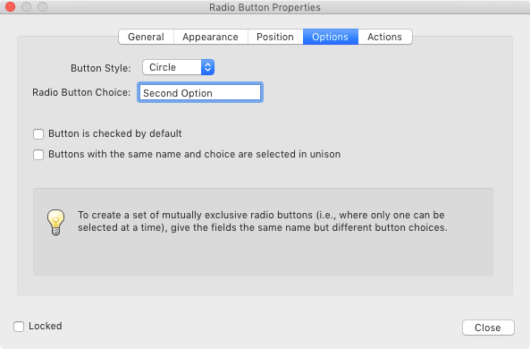 Mapping to Radio Buttons - CosmicGiant