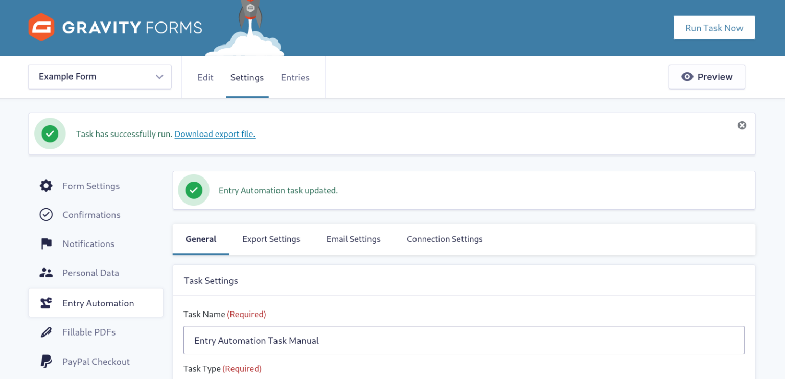 How to Save Gravity Forms Export Settings and Automate Entry Exports - CosmicGiant