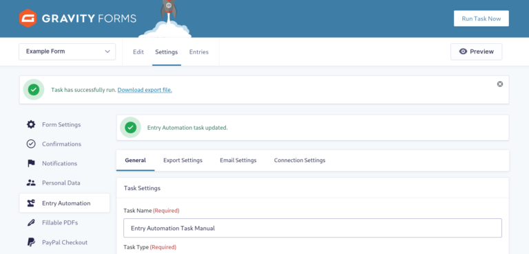 How to Save Gravity Forms Export Settings and Automate Entry Exports ...